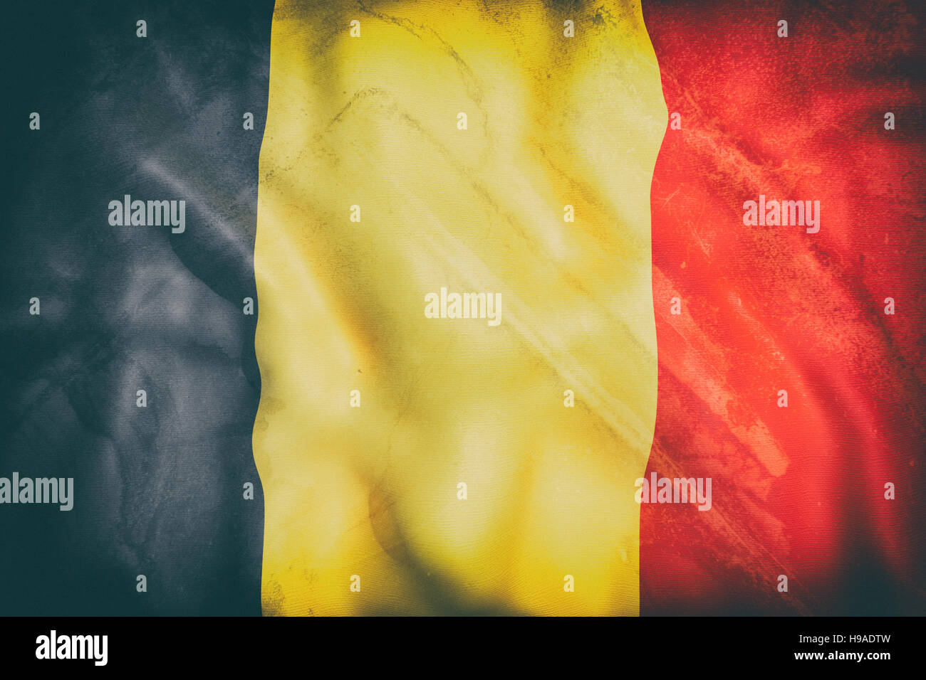 3d rendering of an old belgium flag waving Stock Photo - Alamy