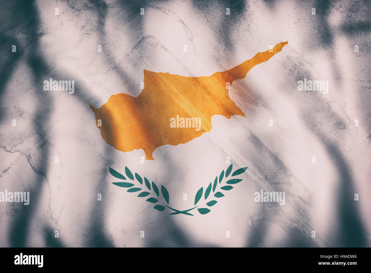 3d rendering of an old Republic of Cyprus flag waving Stock Photo - Alamy