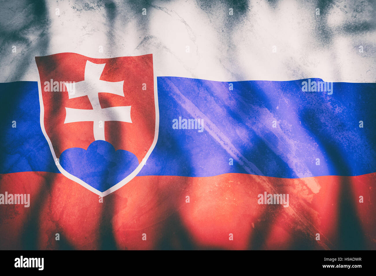 3d rendering of an old Slovakia flag waving Stock Photo - Alamy
