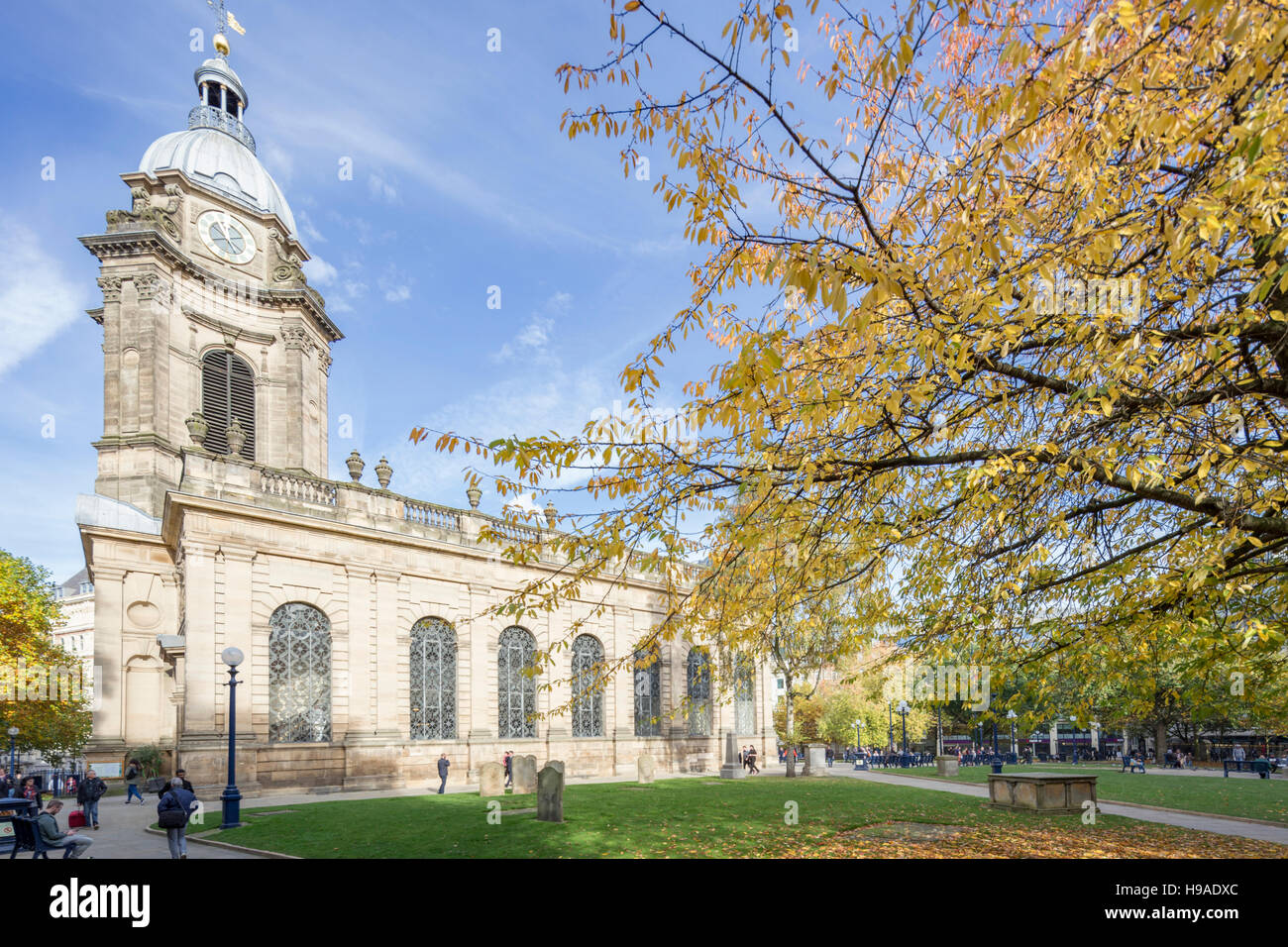 Autumn at St Philip's Cathedral, Colmore Row, Birmingham, England, UK ...