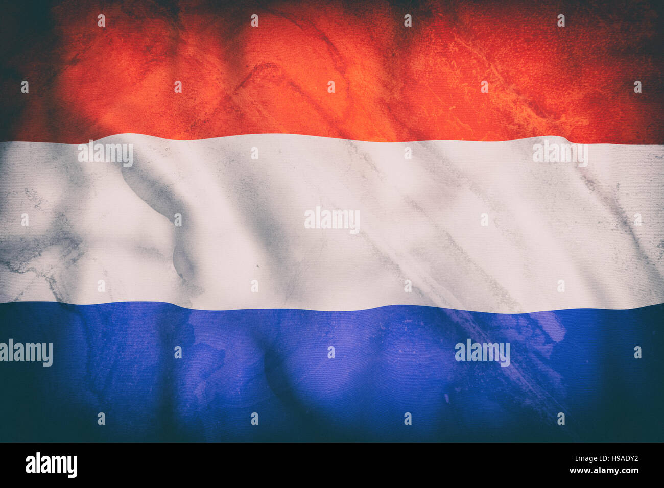 3d rendering of an old Netherlands flag waving Stock Photo - Alamy