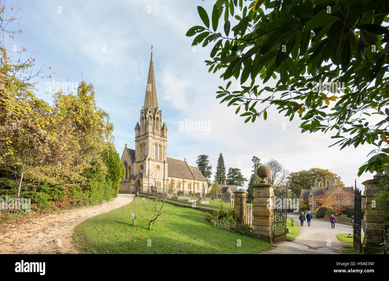 St. Mary's parish church in the Cotswold village of Batsford ...