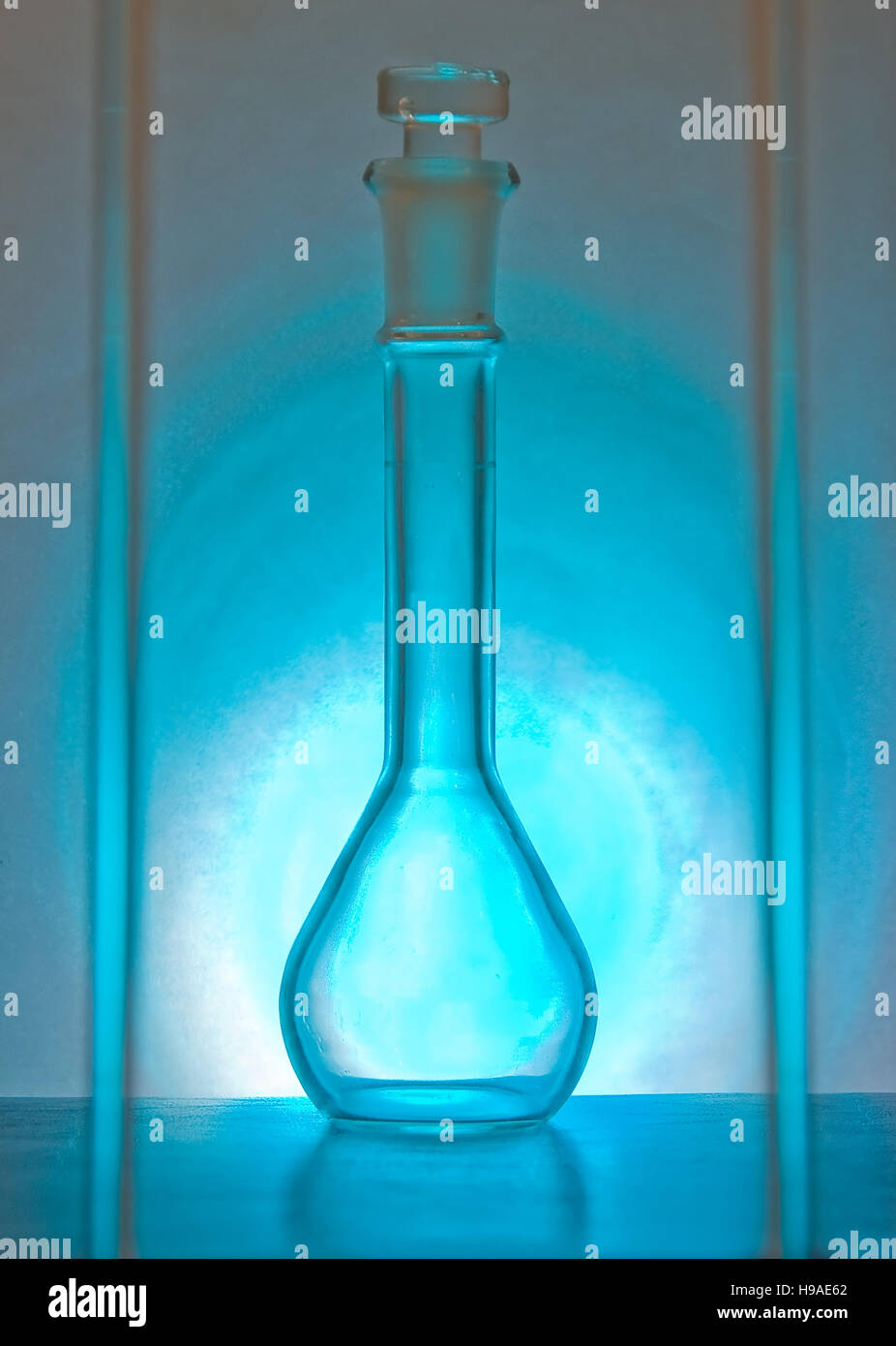 Laboratory flasks close up in different combinations Stock Photo - Alamy