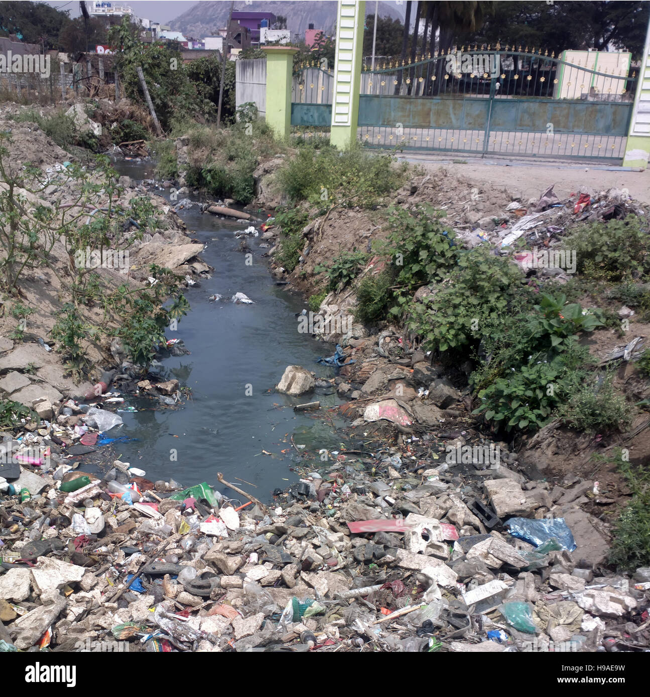Plastic Contamination into Nature. Garbage and bottles floating on ...