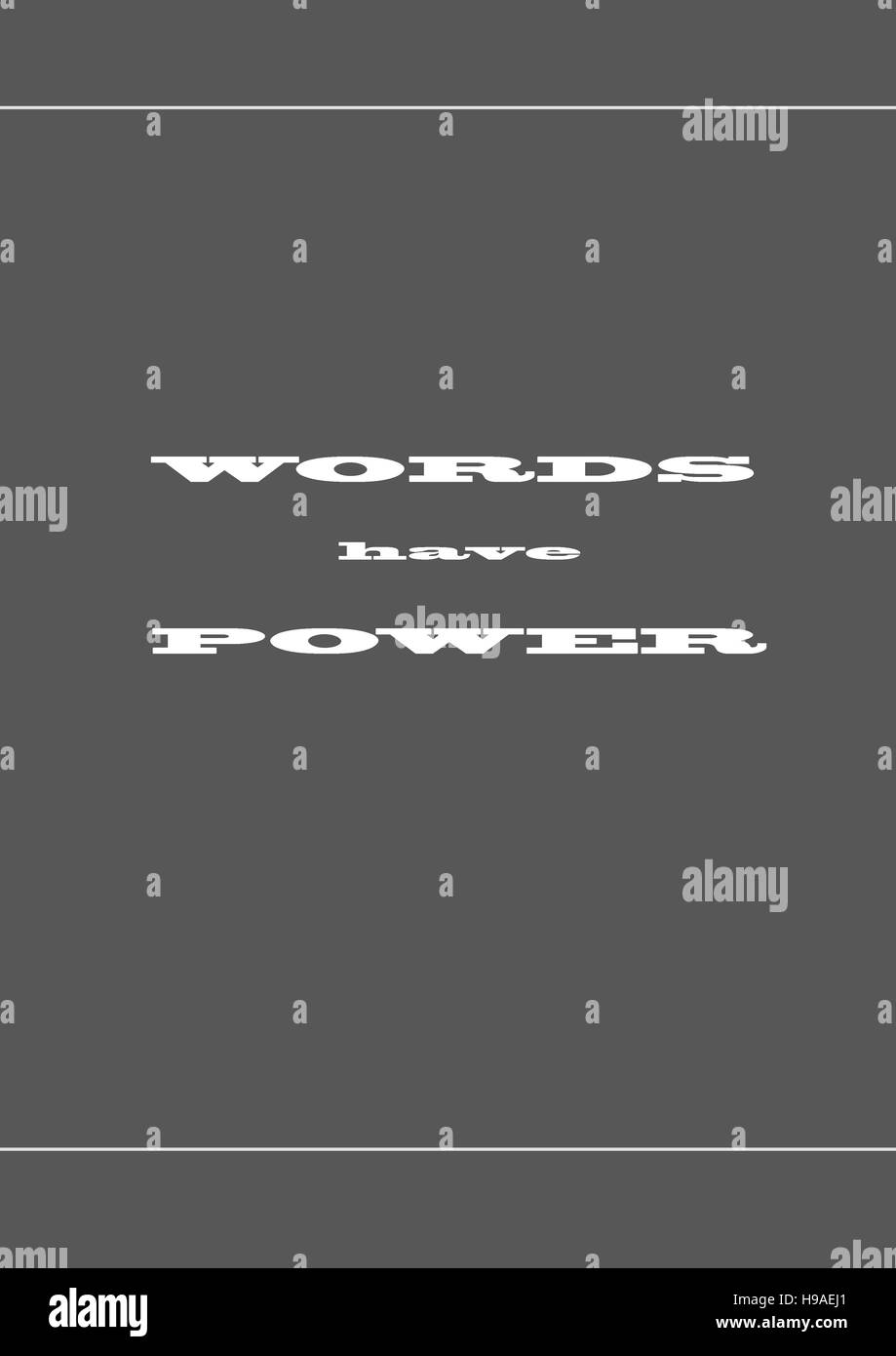 Words have power. Motivation, poster, quote, illustration, black ...