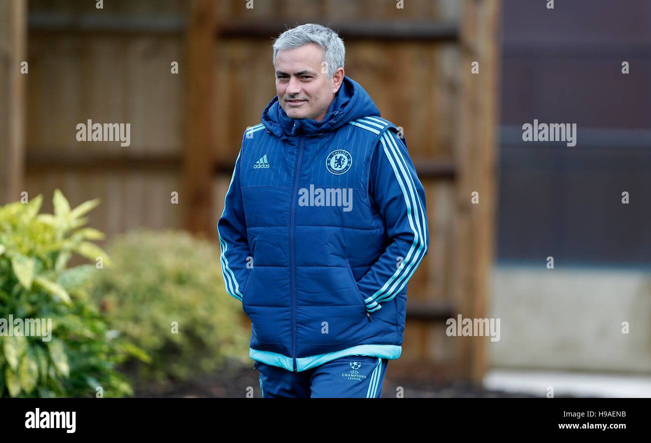 Jose Mourinho seen during training prior to Wednesdays match against FC ...