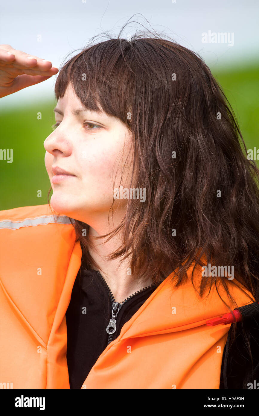beauty of nature and girl guide Stock Photo - Alamy