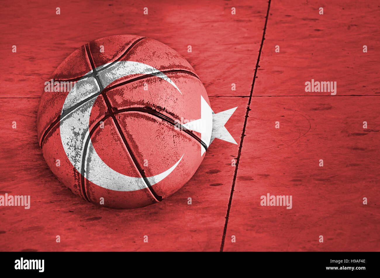 Flag of Turkey, background basketball ball Stock Photo - Alamy