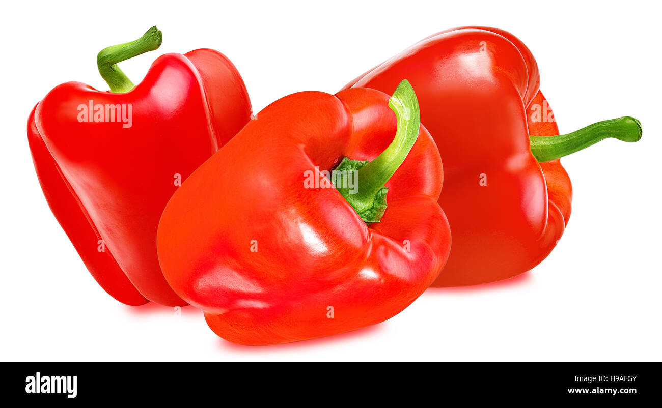 Red pepper isolated on a white background Stock Photo - Alamy