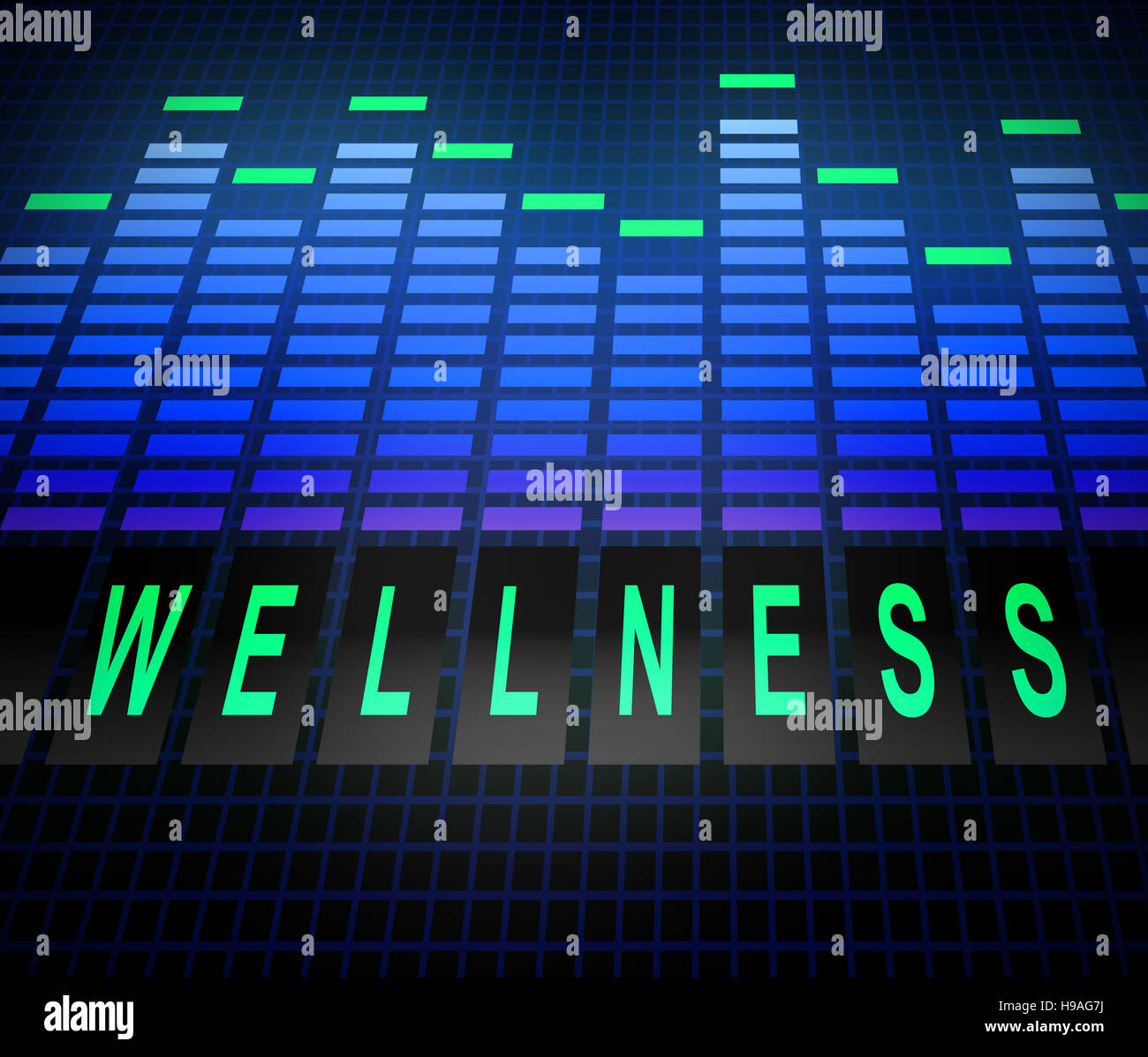 Illustration depicting graphic equalizer levels with a wellness concept ...