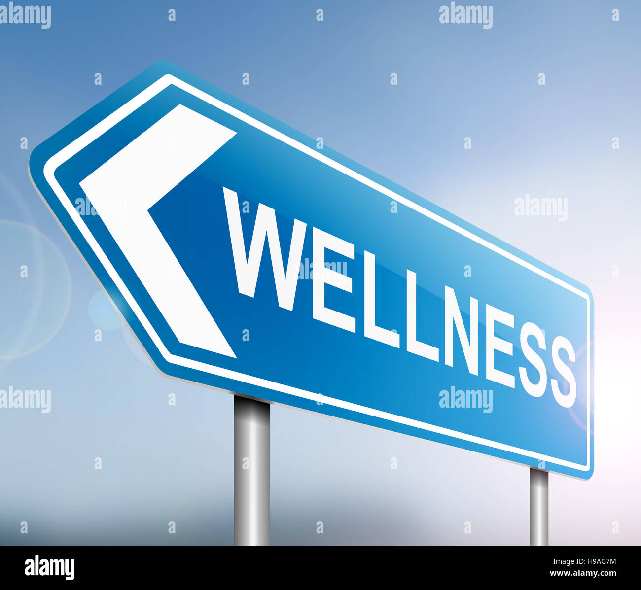 Illustration depicting a sign with a wellness concept Stock Photo - Alamy