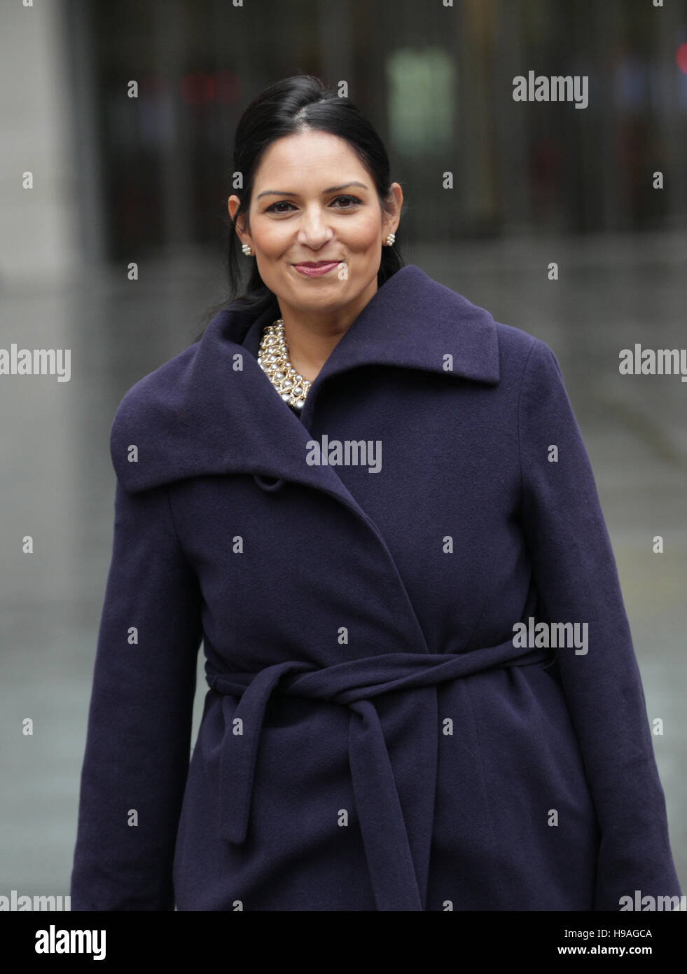 Priti Patel MP seen attending the Andrew Marr show at the BBC studios ...