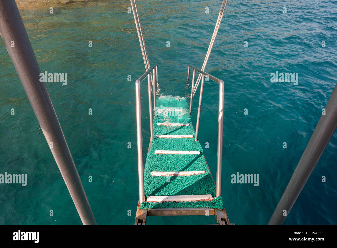 Boat stairs to the sea Stock Photo - Alamy