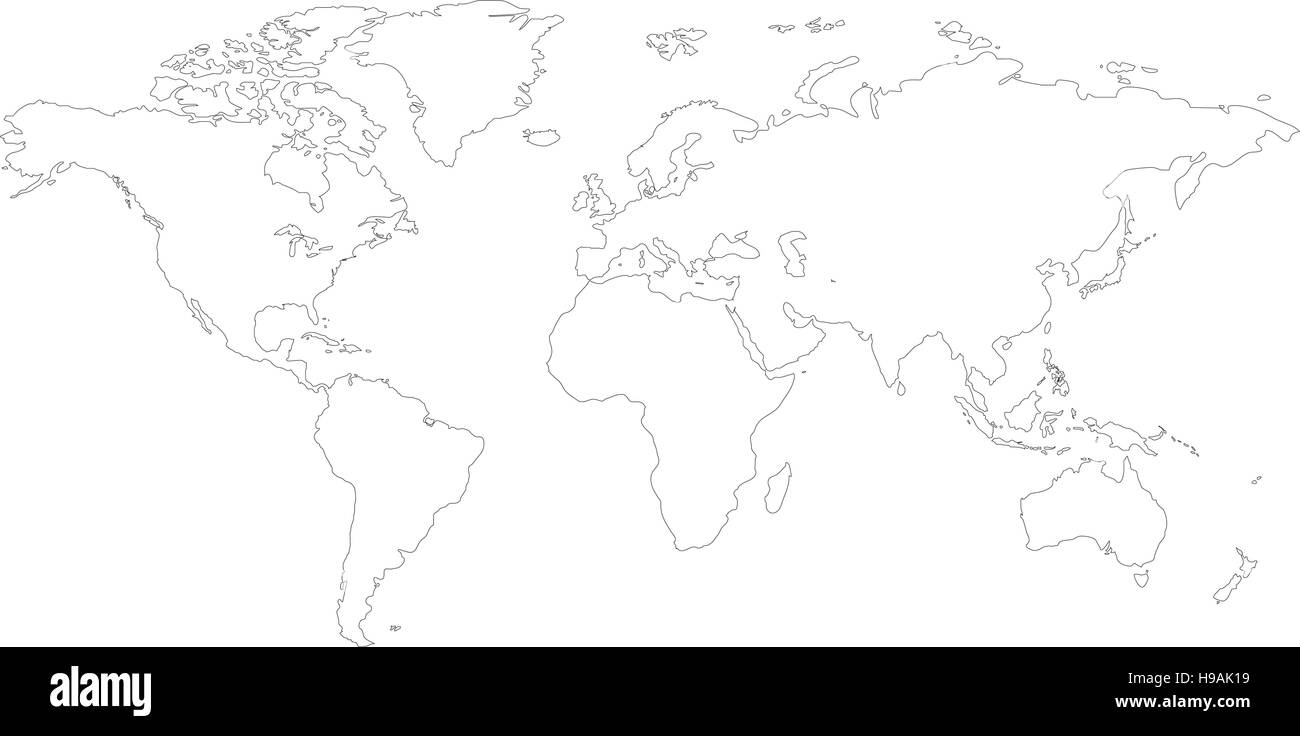 Earth map out line Stock Vector Image & Art - Alamy
