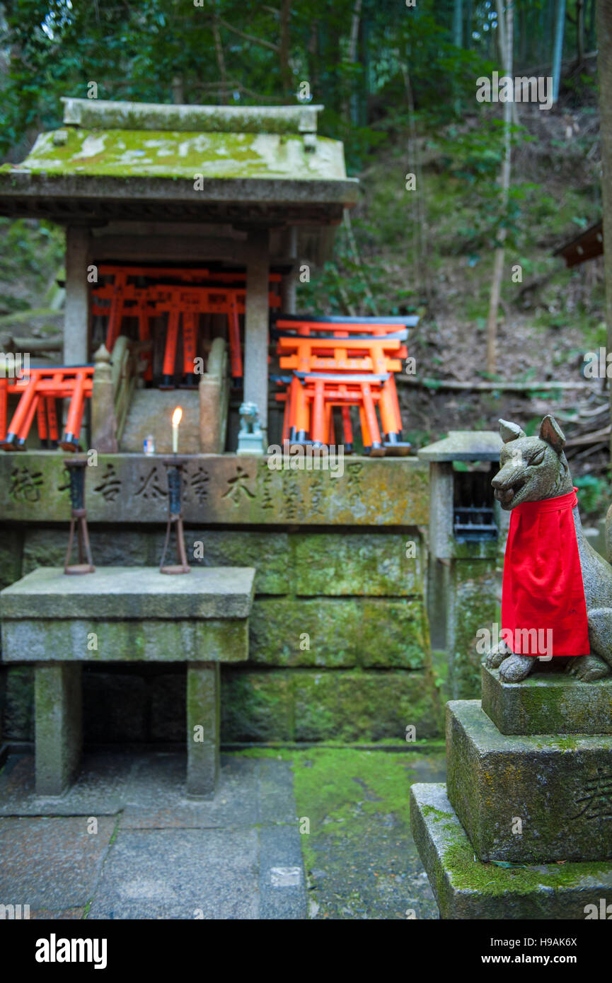 A shrine at Fushimi Inari Taisha, the head shrine of Inari, the spirit ...