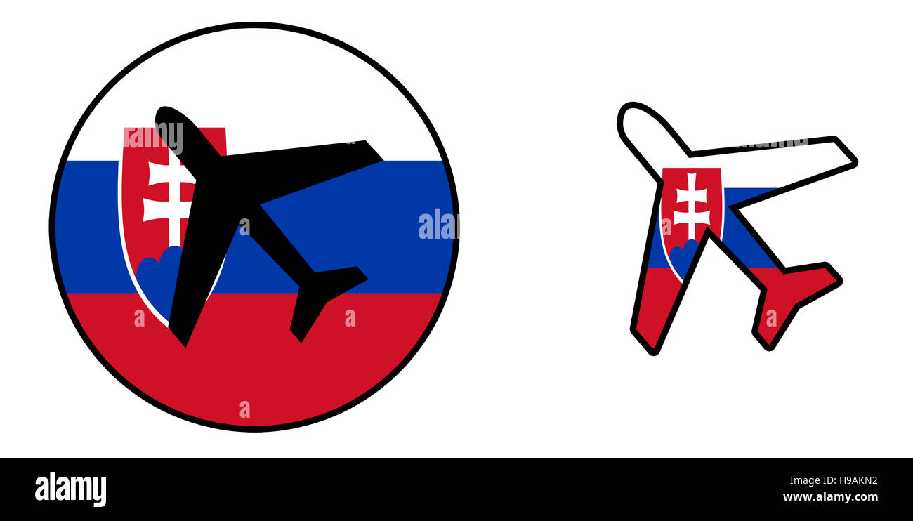 Nation flag - Airplane isolated on white - Slovakia Stock Photo - Alamy