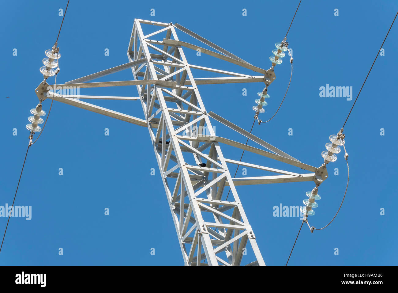 Electric tower, power tower and transmission lines Stock Photo - Alamy