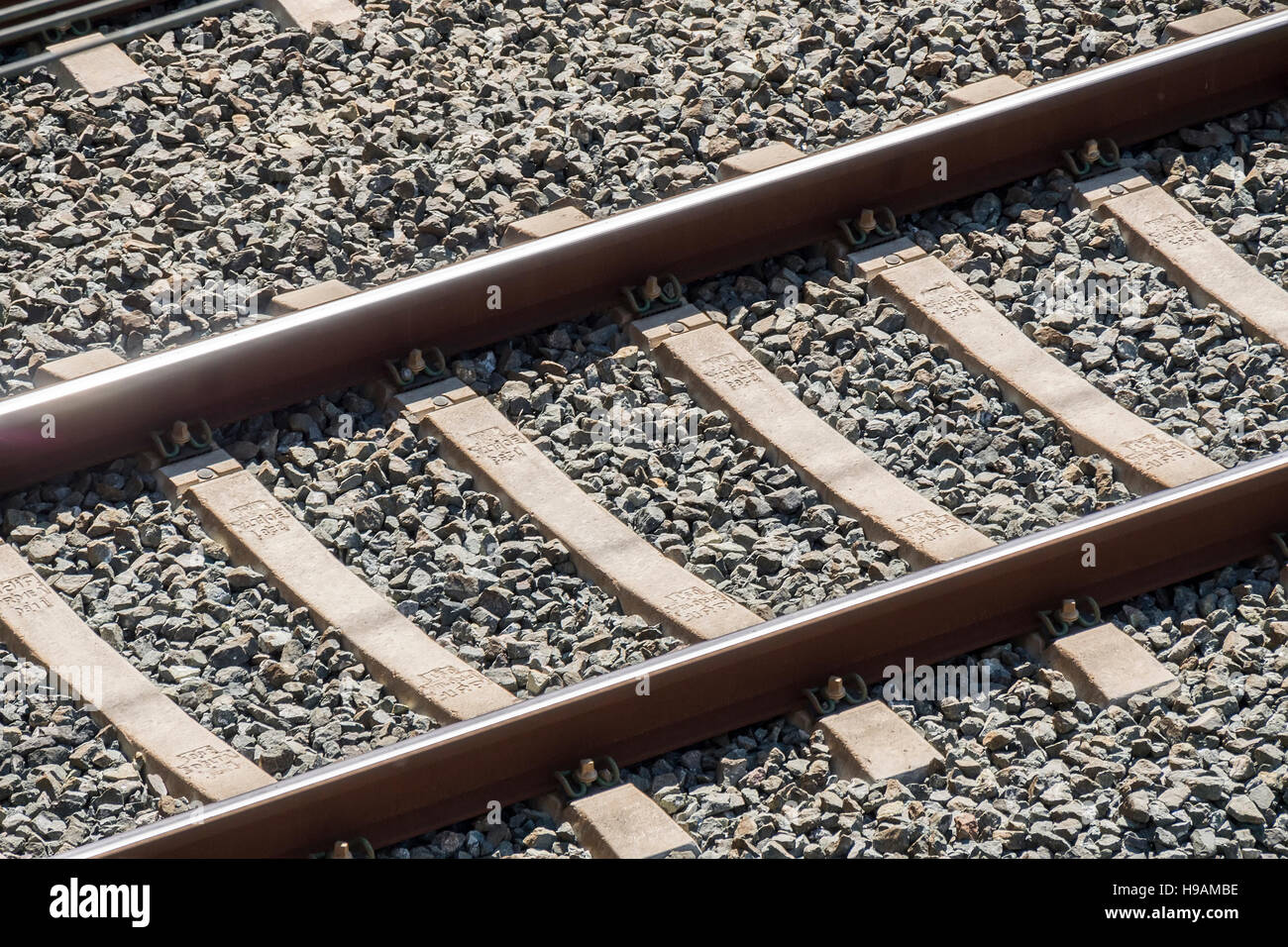 Top view of the train tracks Stock Photo - Alamy