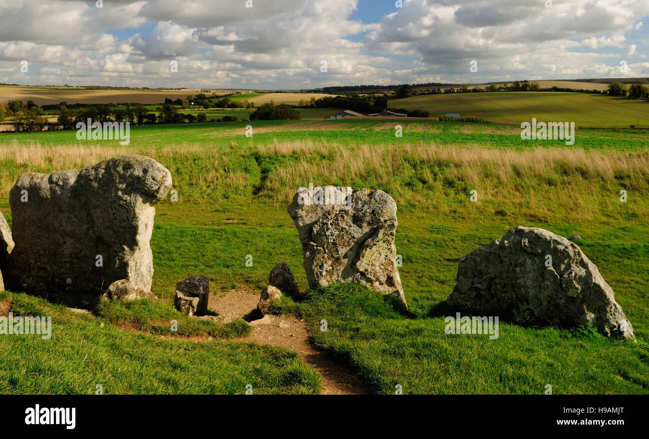 The view from above the entrance to West Kennett (or Kennet) Long ...