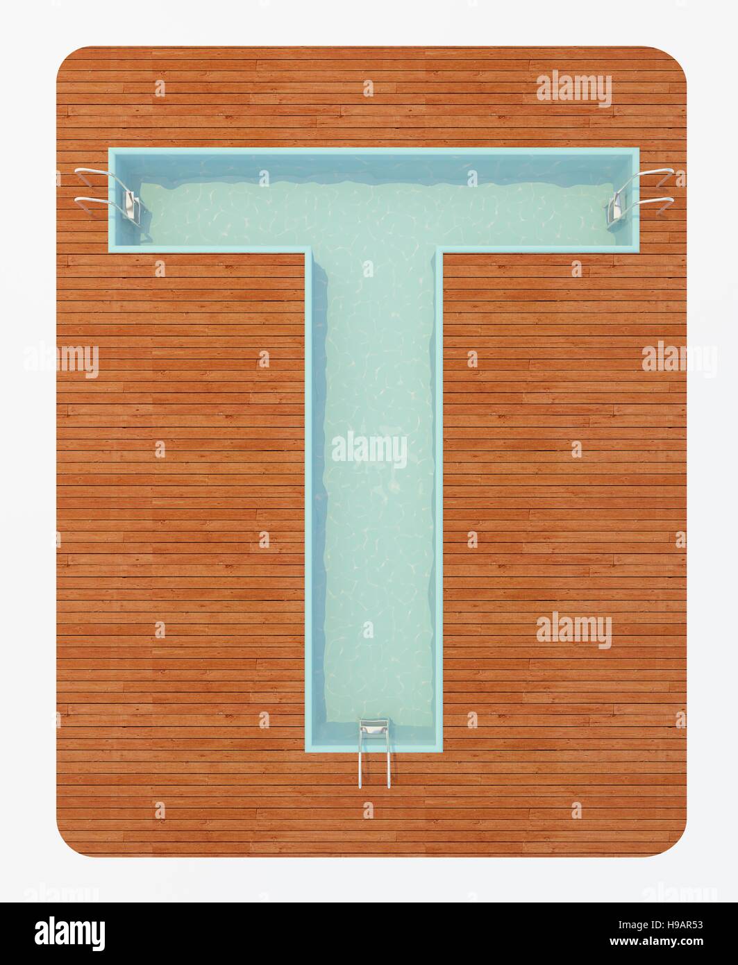 pool in the shape of a letter t. 3d rendering Stock Photo - Alamy