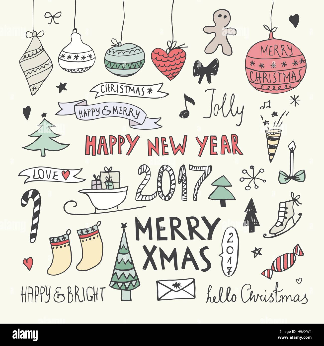 Christmas gift wreath ribbon Stock Vector Images - Alamy