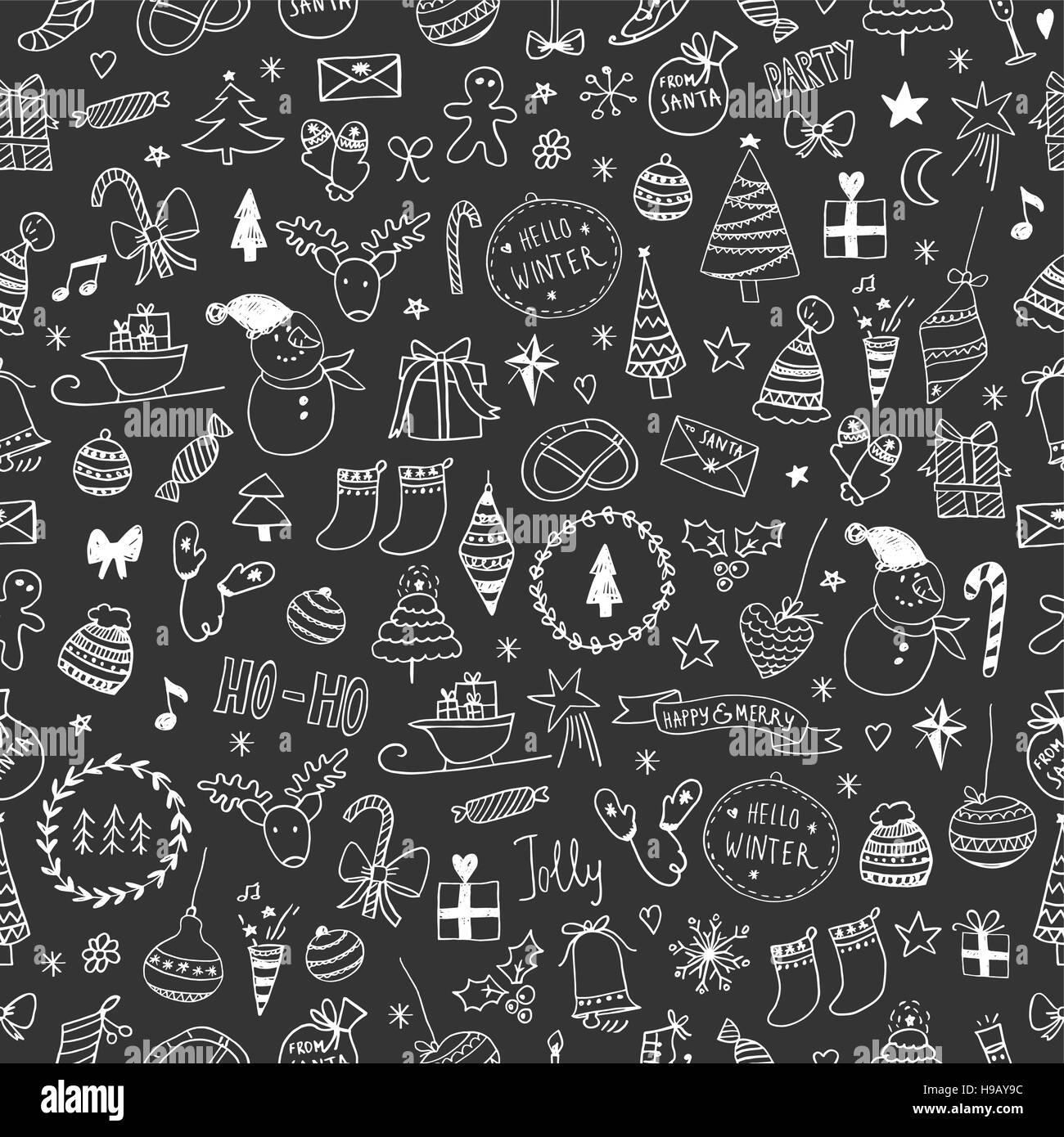 Wrapping paper pattern christmas Black and White Stock Photos & Images ...