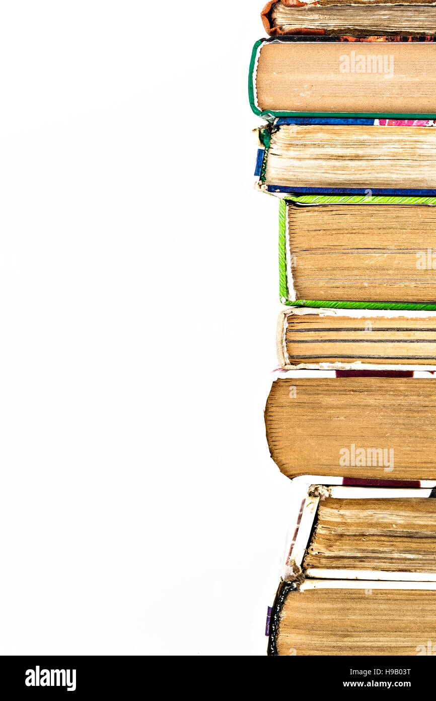 many books standing in a row isolated Stock Photo - Alamy
