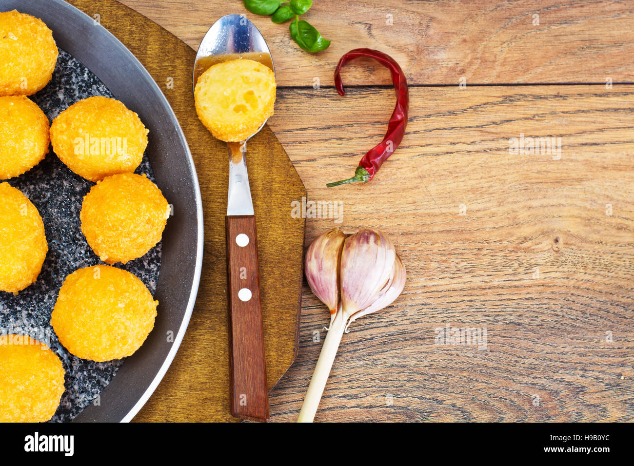 Deep Fried Cheese Balls Studio Photo Stock Photo - Alamy
