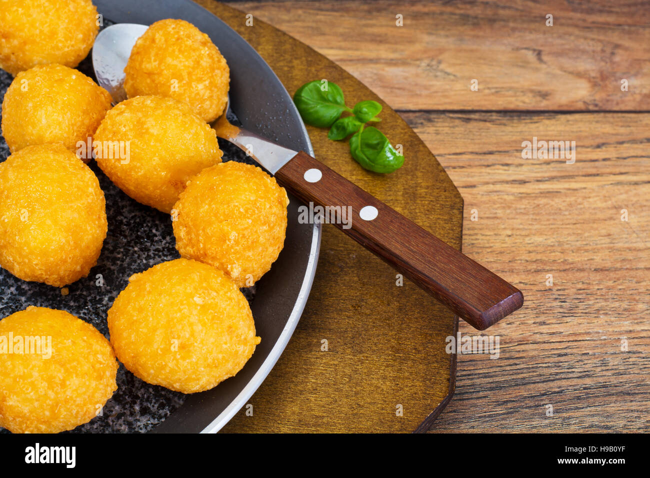 Deep Fried Cheese Balls Studio Photo Stock Photo - Alamy