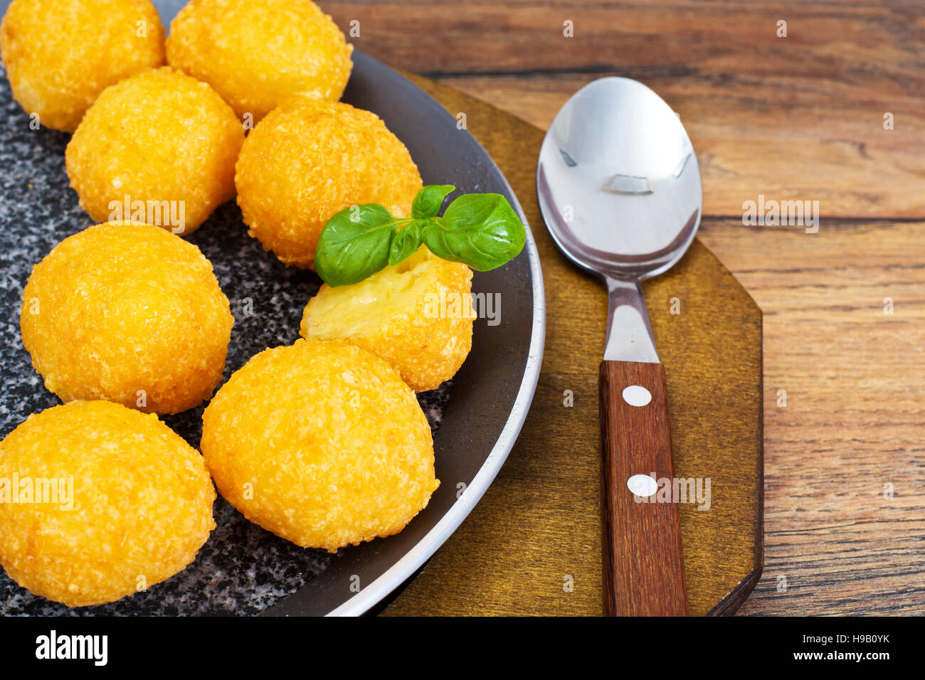 Deep Fried Cheese Balls Studio Photo Stock Photo - Alamy