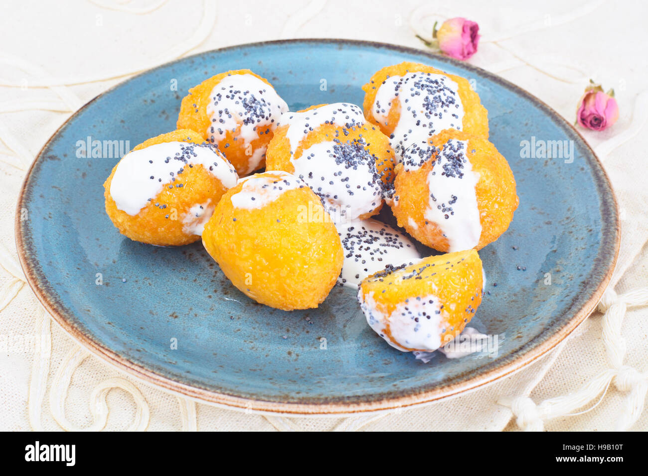 Sweet Cheese Balls Donuts Studio Photo Stock Photo - Alamy