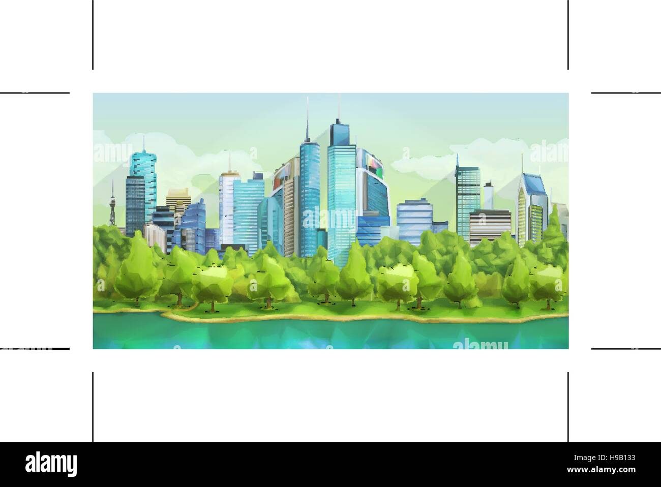 Spring landscape city park Cut Out Stock Images & Pictures - Alamy