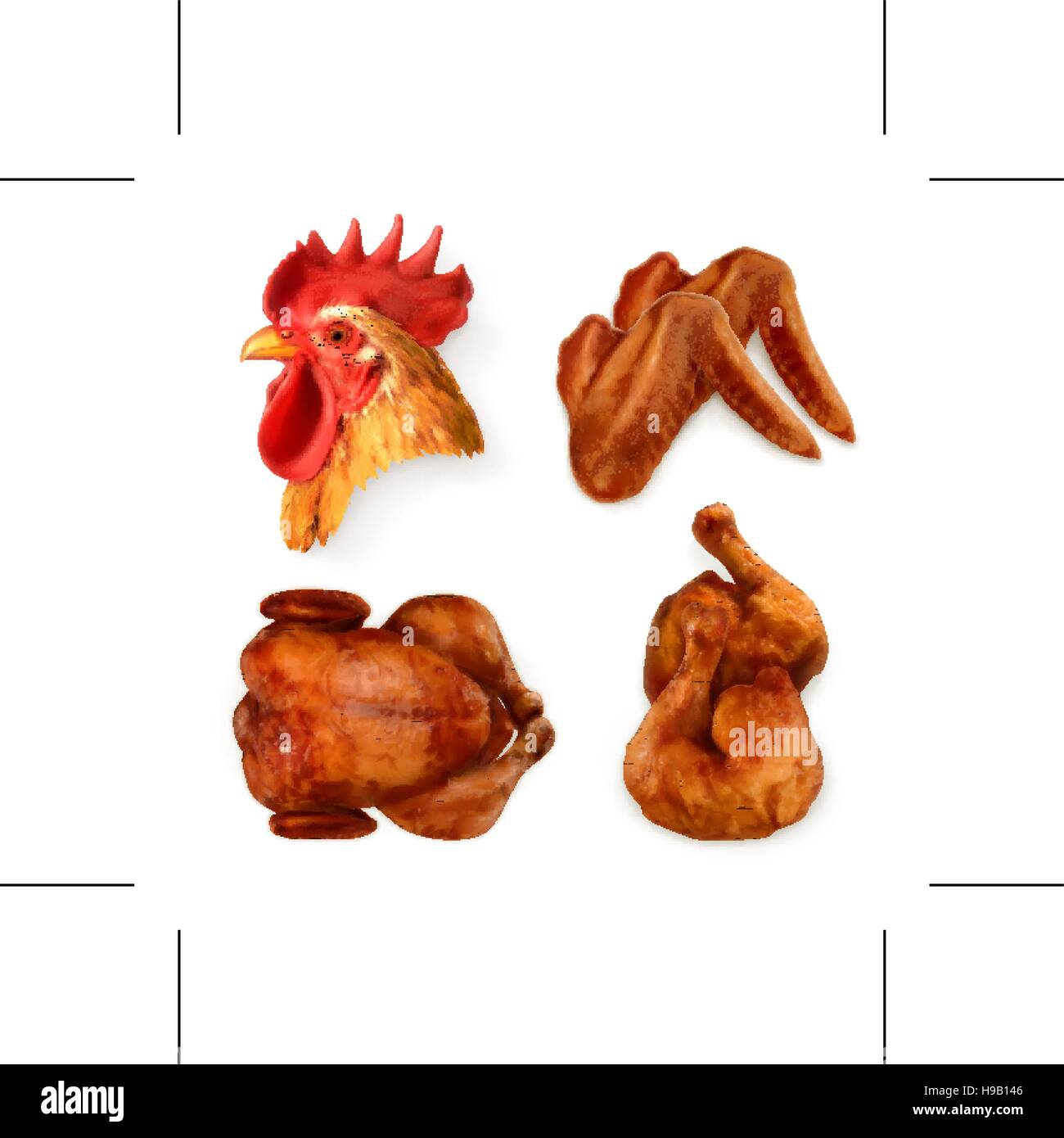 Chicken drumstick icon set Stock Vector Images - Alamy