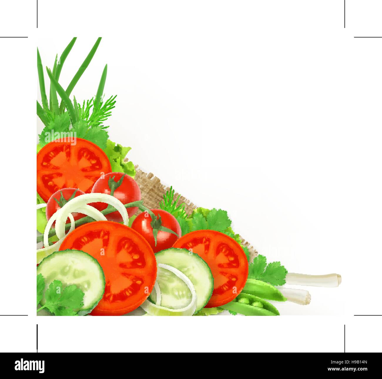 Group of fresh vegetables, vector design element Stock Vector Image ...