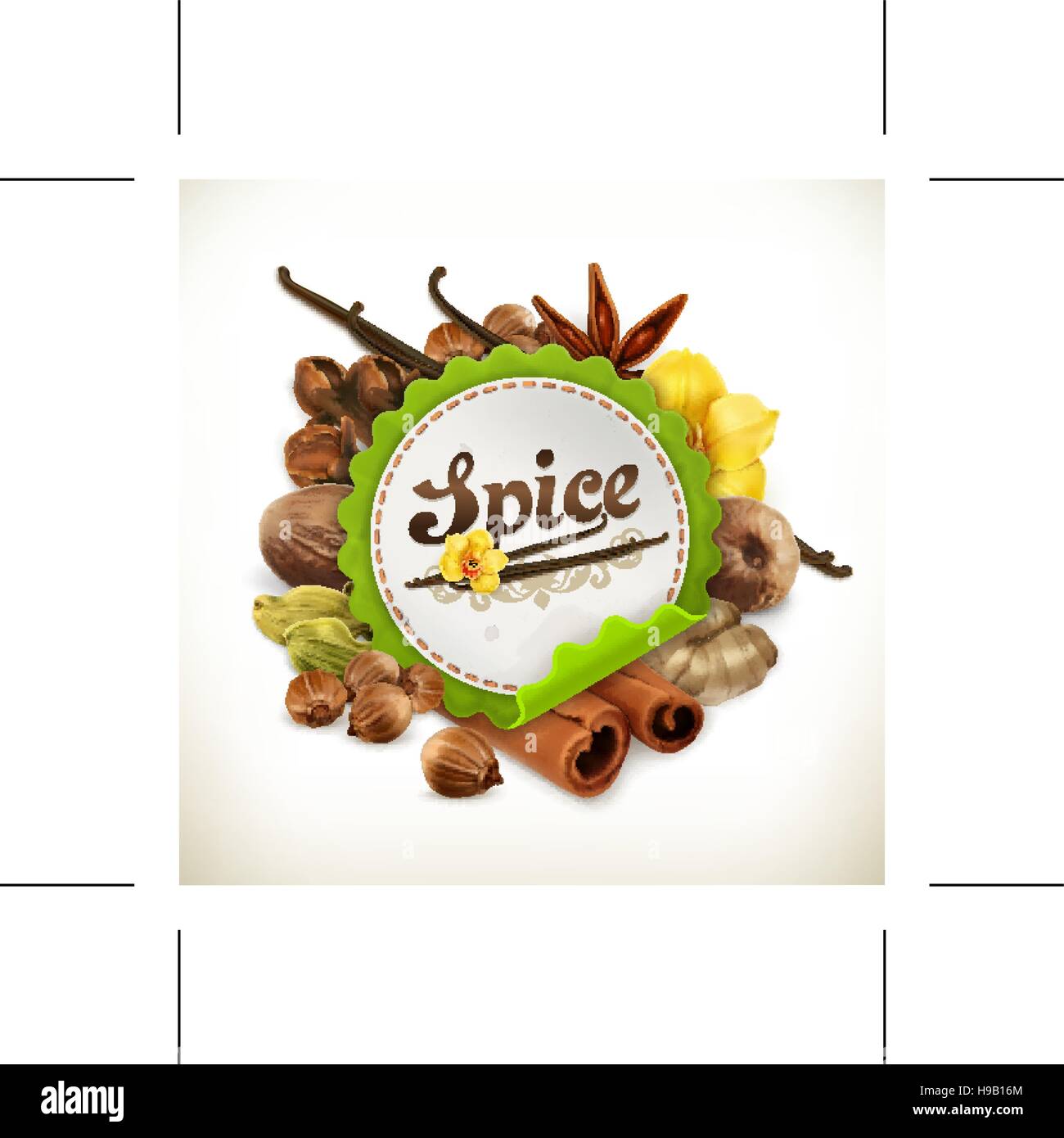 Spice, vector label Stock Vector Image & Art - Alamy