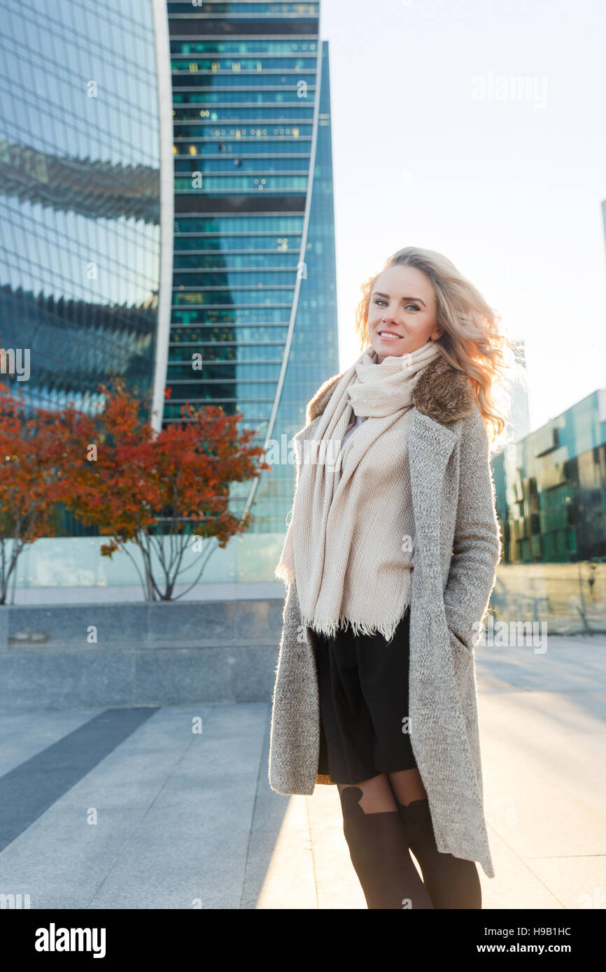 Beauty tall blond woman stand hi-res stock photography and images - Alamy