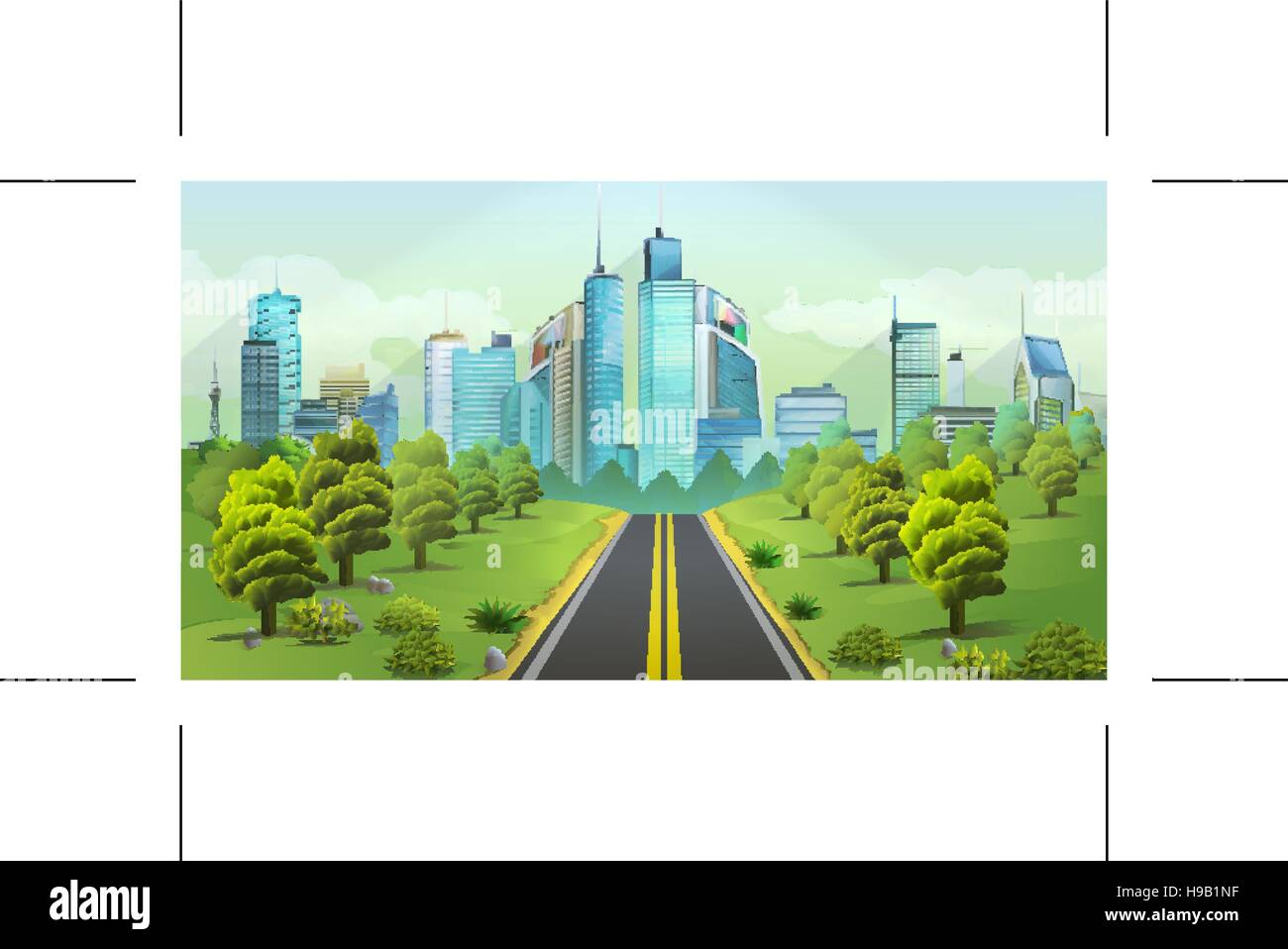 Spring landscape city park Cut Out Stock Images & Pictures - Alamy