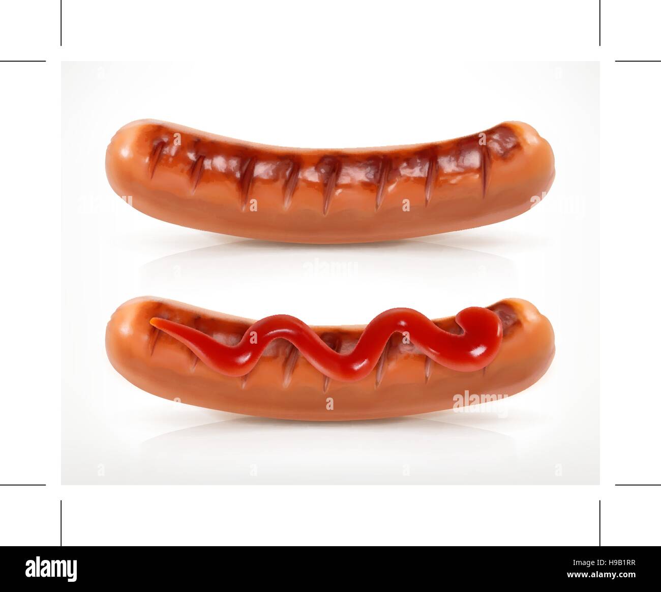 Sausage grilled, vector icon Stock Vector Image & Art - Alamy