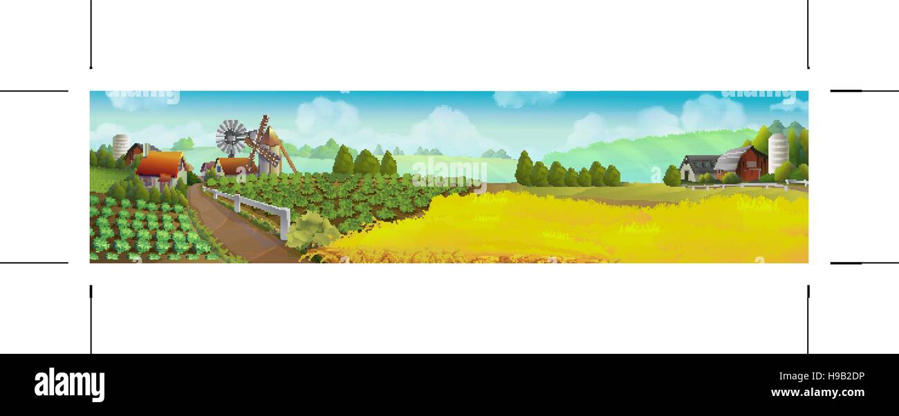 Panorama landscape scene farm Cut Out Stock Images & Pictures - Alamy