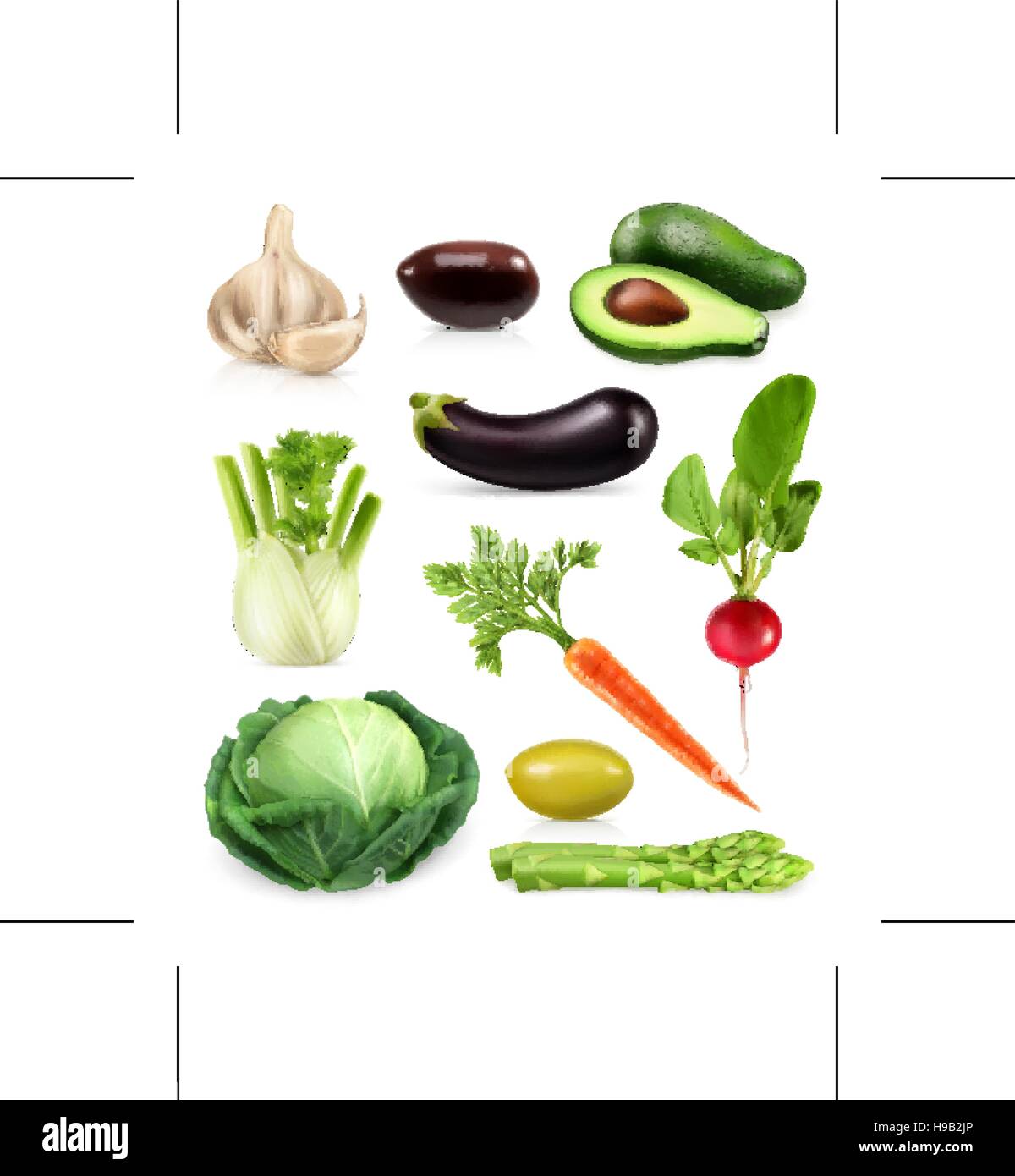 Set realistic vegetables Stock Vector Images - Alamy