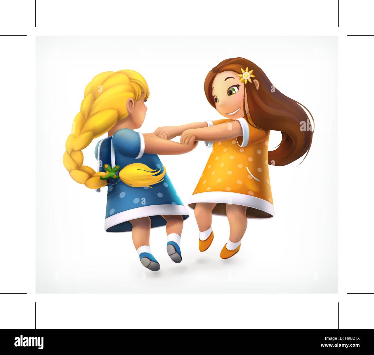 Dancing children. Little girls. Vector icon Stock Vector Image & Art ...