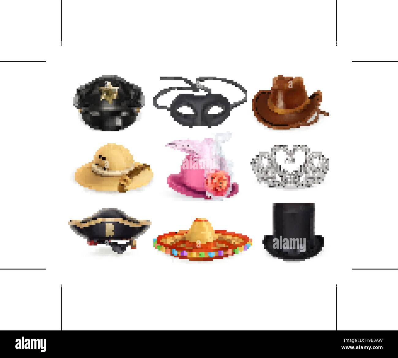 Top hat mask icon Stock Vector Images - Alamy