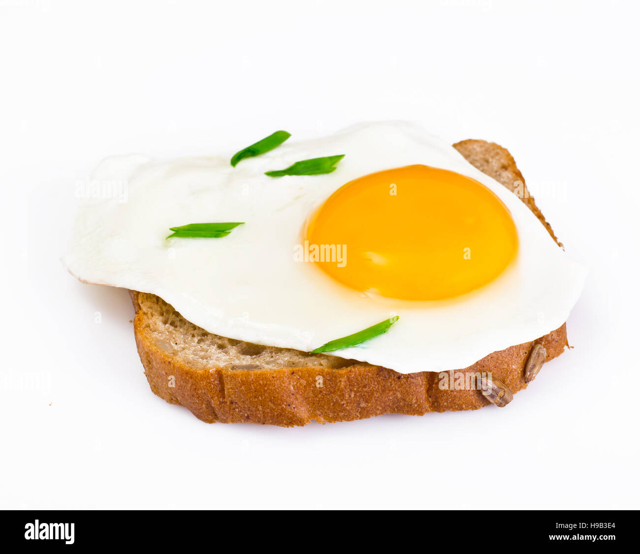 Egg Fried Bread with Lettuce, Sandwich for Breakfast Studio Photo Stock Photo - Alamy