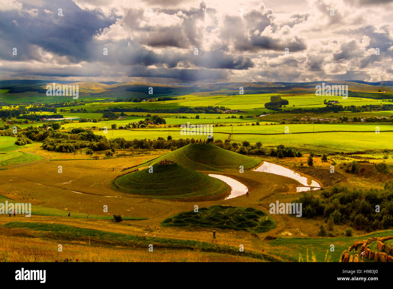 crawick multiverse , landscape reflrvting the universe Stock Photo - Alamy