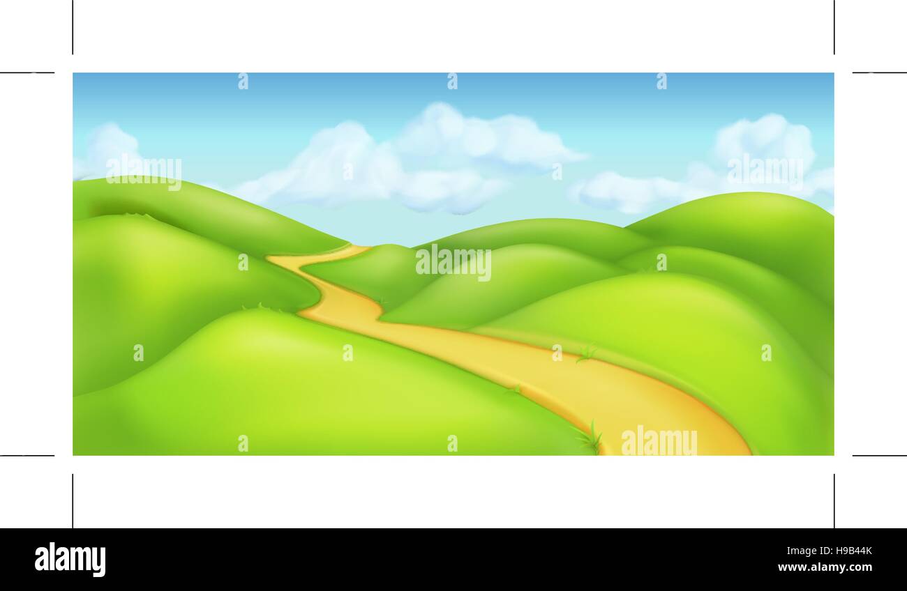 Green park landscape path Stock Vector Images - Alamy