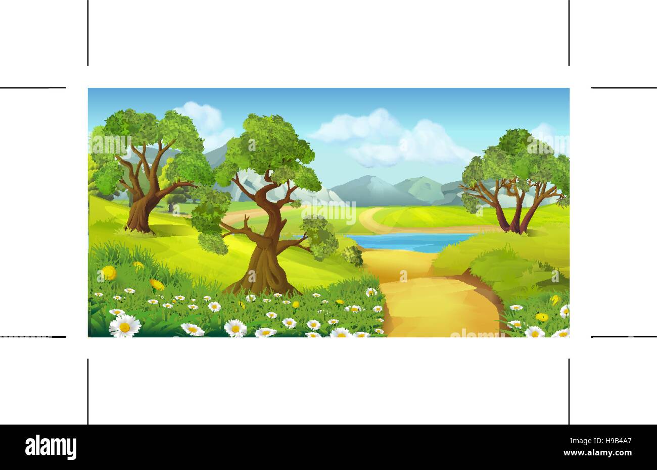 Nature Landscape Vector Background Stock Vector Image Art Alamy