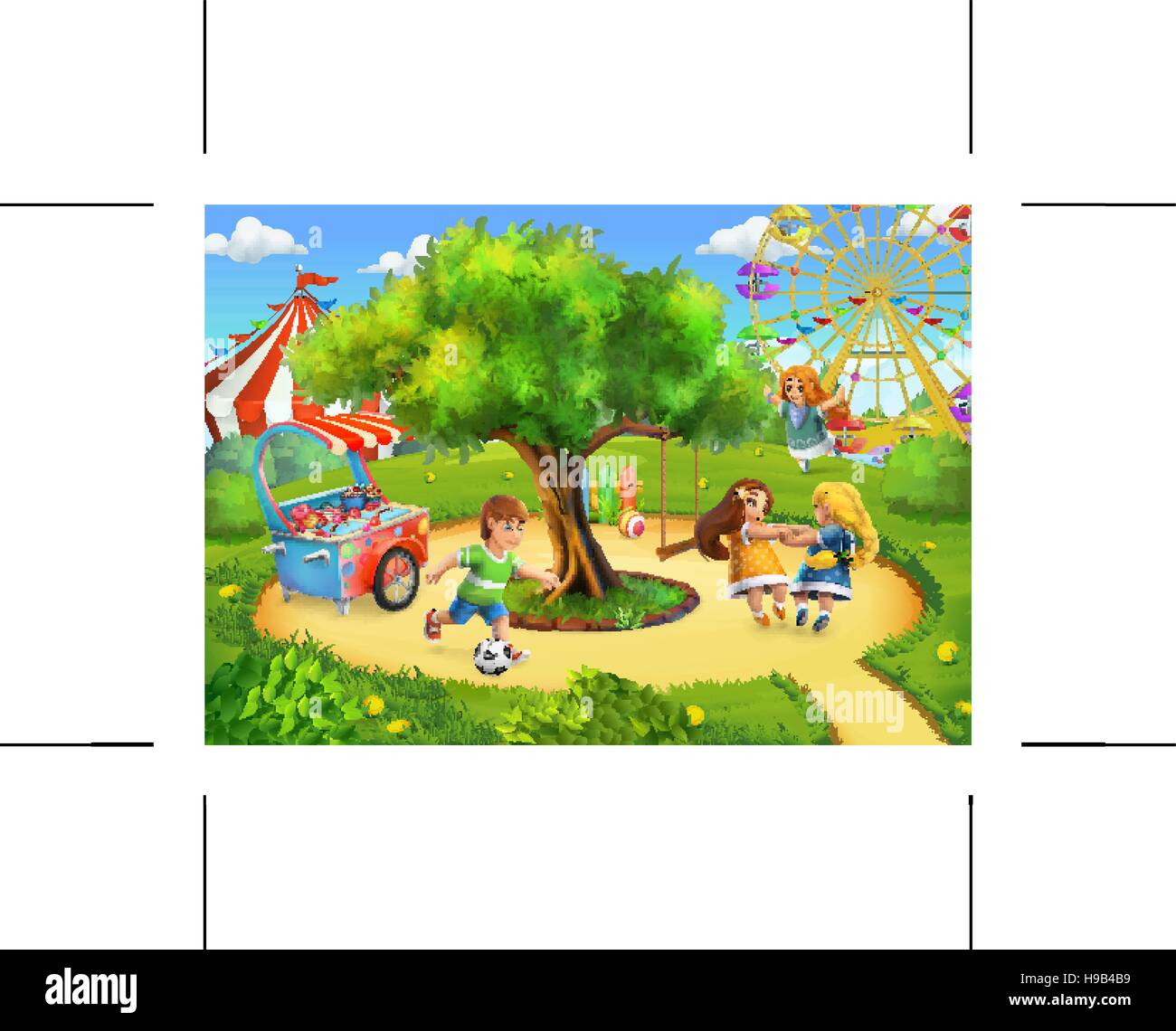 Park, playground vector background Stock Vector Image & Art - Alamy