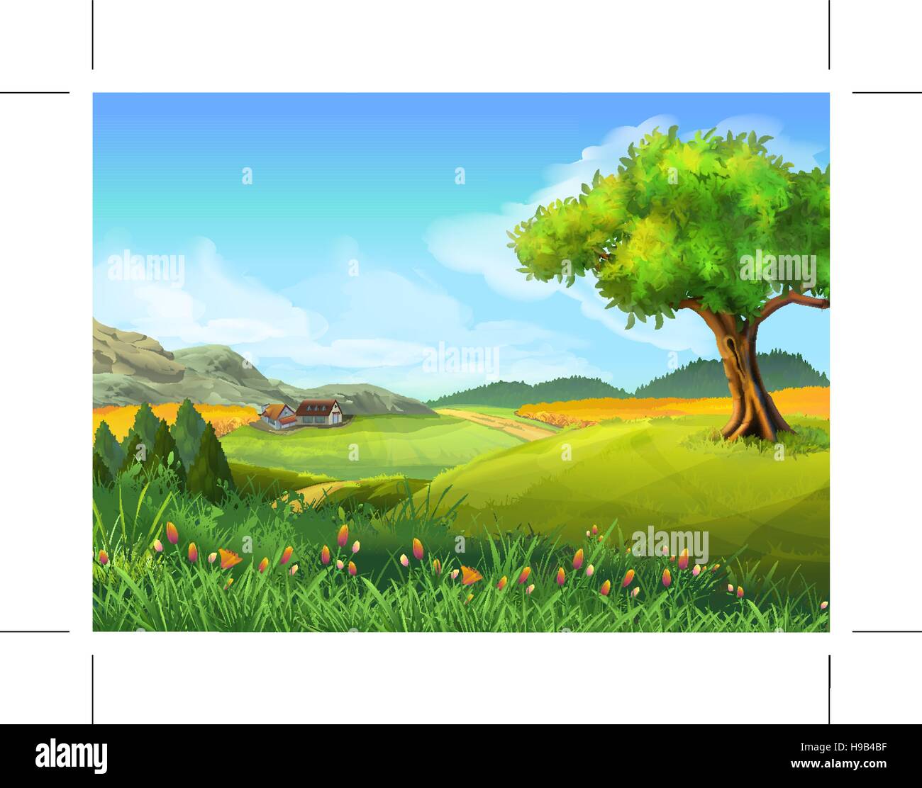 Rural relaxation Stock Vector Images - Alamy
