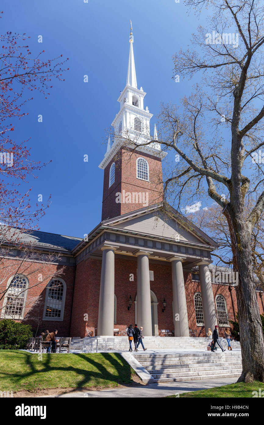 CAMBRIDGE, MA, USA - APRIL 9, 2016: Historic Memorial Church on the ...