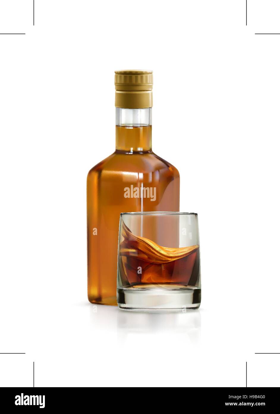 Whiskey alcohol bottle 3d Stock Vector Images - Alamy
